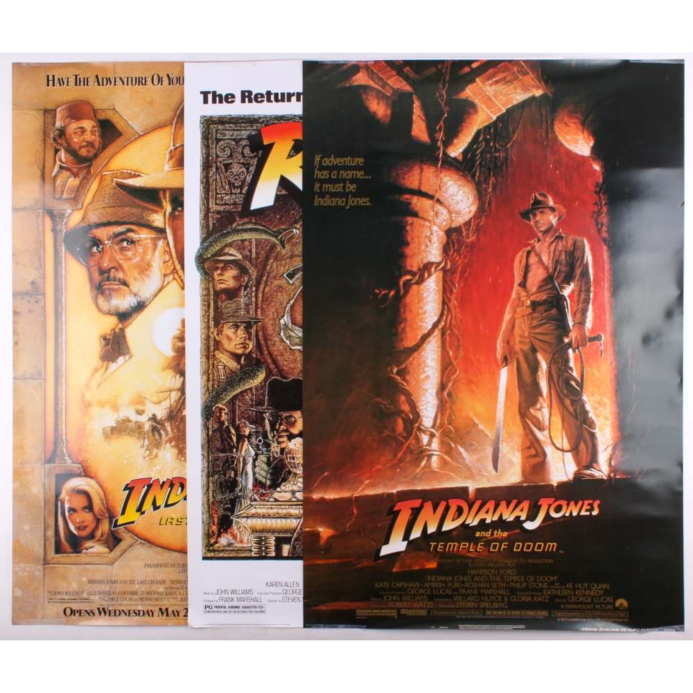 Lot of (3) Indiana Jones 27x40 Movie Posters with "Raiders of the Lost ...