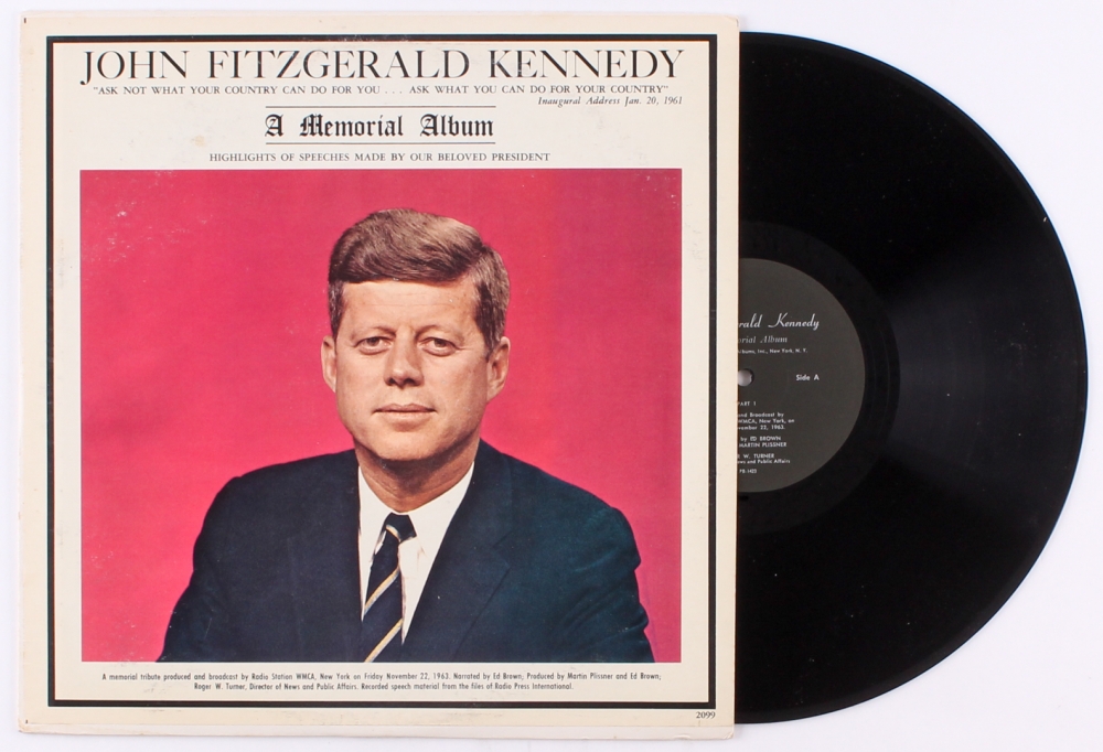 1963 John Fitzgerald Kennedy "A Memorial Album" Vinyl Record Album ...