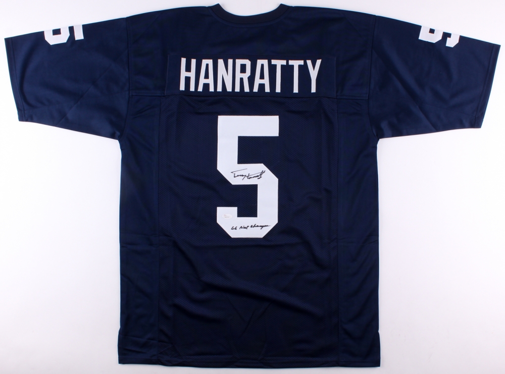 Terry Hanratty Signed Notre Dame Jersey Inscribed "66 Natl Champs" (JSA ...