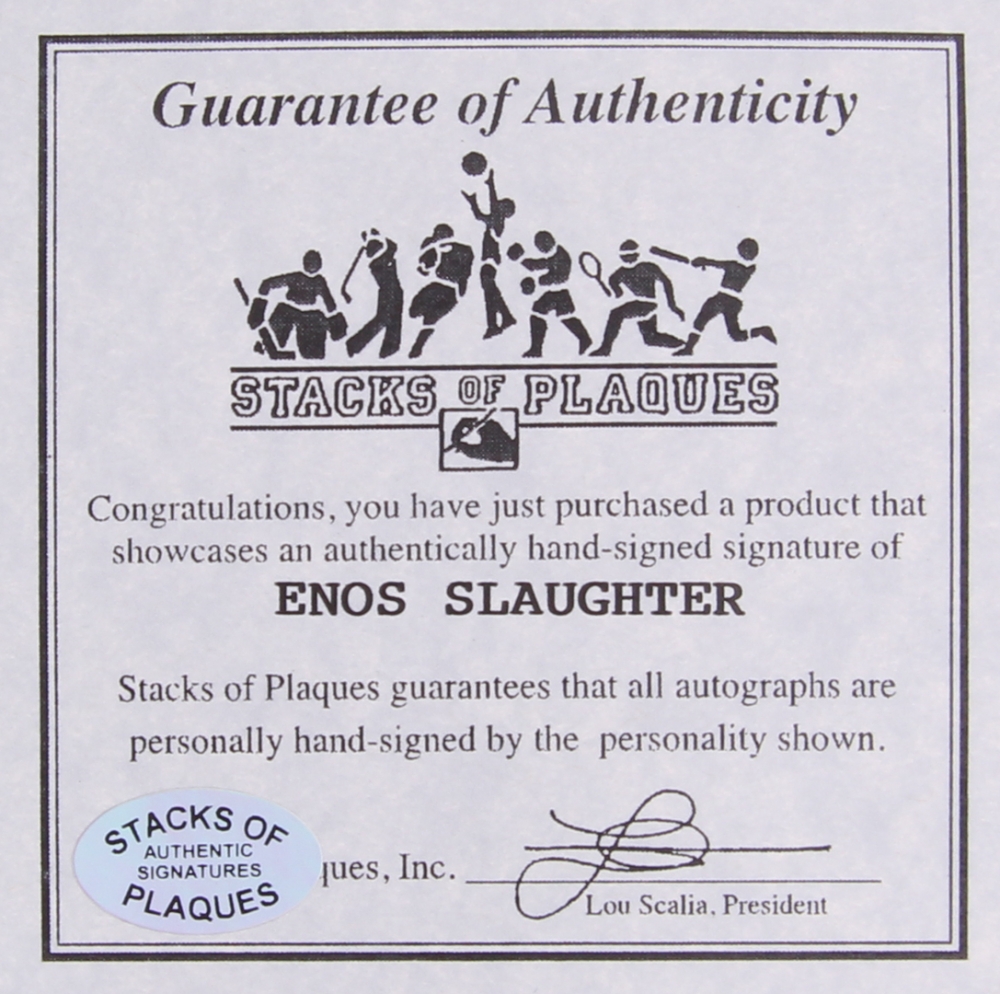 Enos Slaughter Signed ONL Baseball Inscribed "HOF 1985" (SOP COA ...