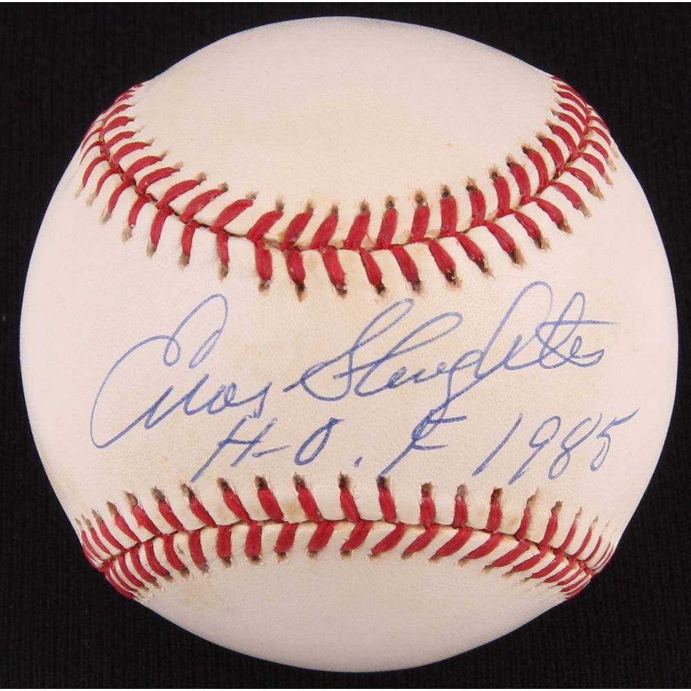 Enos Slaughter Signed ONL Baseball Inscribed "HOF 1985" (SOP COA ...