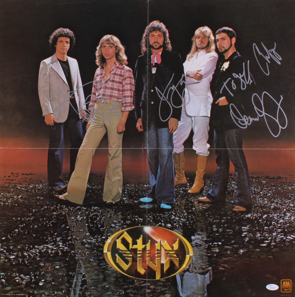 Styx Album Poster Signed By (4) With Tommy Shaw, James Young, Chuck ...