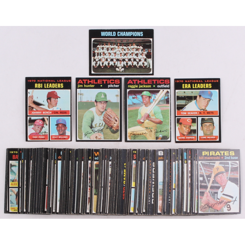 Lot of (150) 1971 Topps Baseball Cards with #45 Jim Hunter, #20 Reggie ...