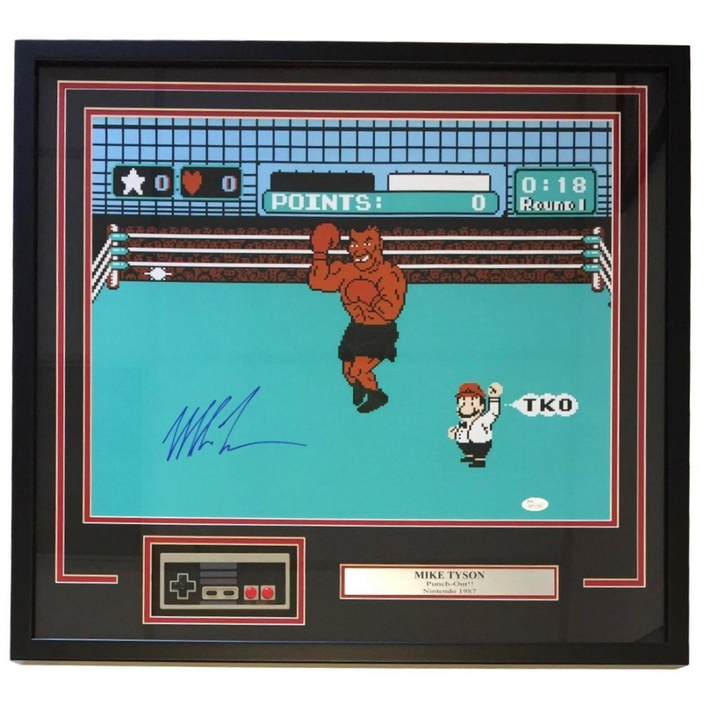 Mike Tyson Signed "Punch Out" 24x26 Custom Framed Photo Display with ...