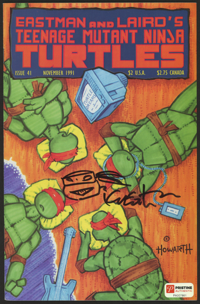 Kevin Eastman Signed Teenage Mutant Ninja Turtles Original Comic Book with Hand-Drawn Turtles ...