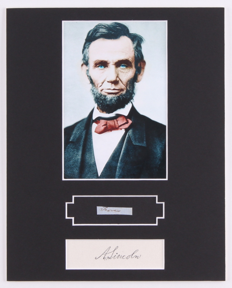 Abraham Lincoln Custom Matted Display with (1) Hand-Written Word from ...