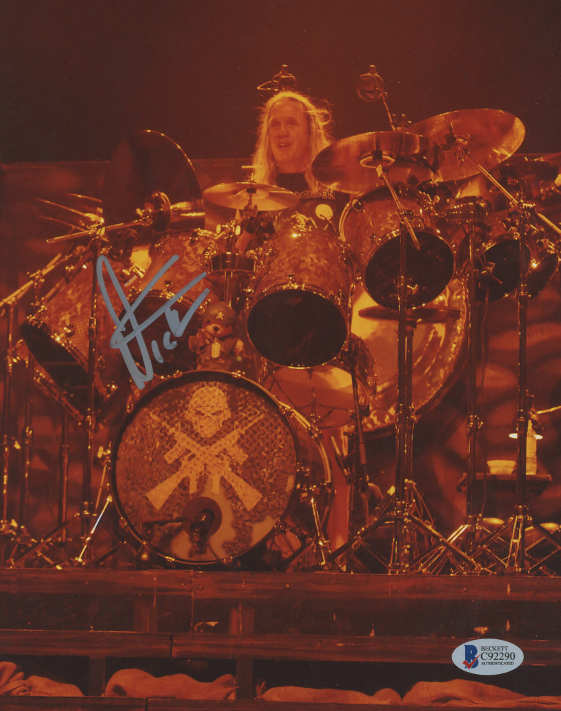 Nicko McBrain Signed 8x10 Photo (Beckett COA) | Pristine Auction
