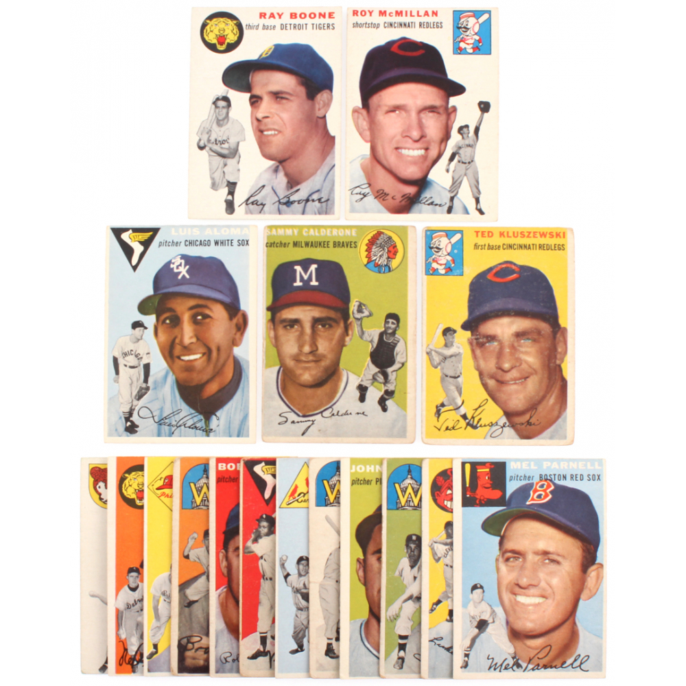 Lot of (17) 1954 Topps Baseball Cards with #7 Ted Kluszewski, #68 Sam ...
