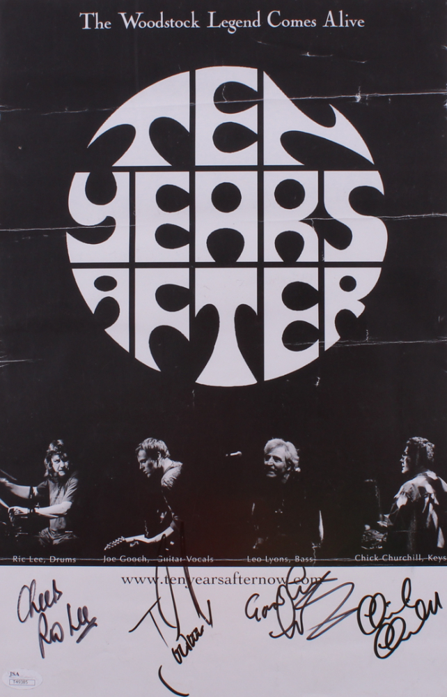 "Ten Years After" 11x17 Poster Signed by (4) with Ric Lee, Joe Gooch ...