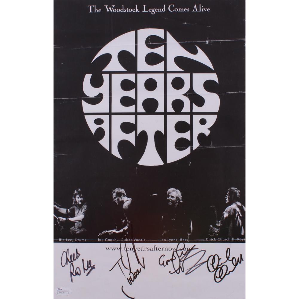 "Ten Years After" 11x17 Poster Signed by (4) with Ric Lee, Joe Gooch ...