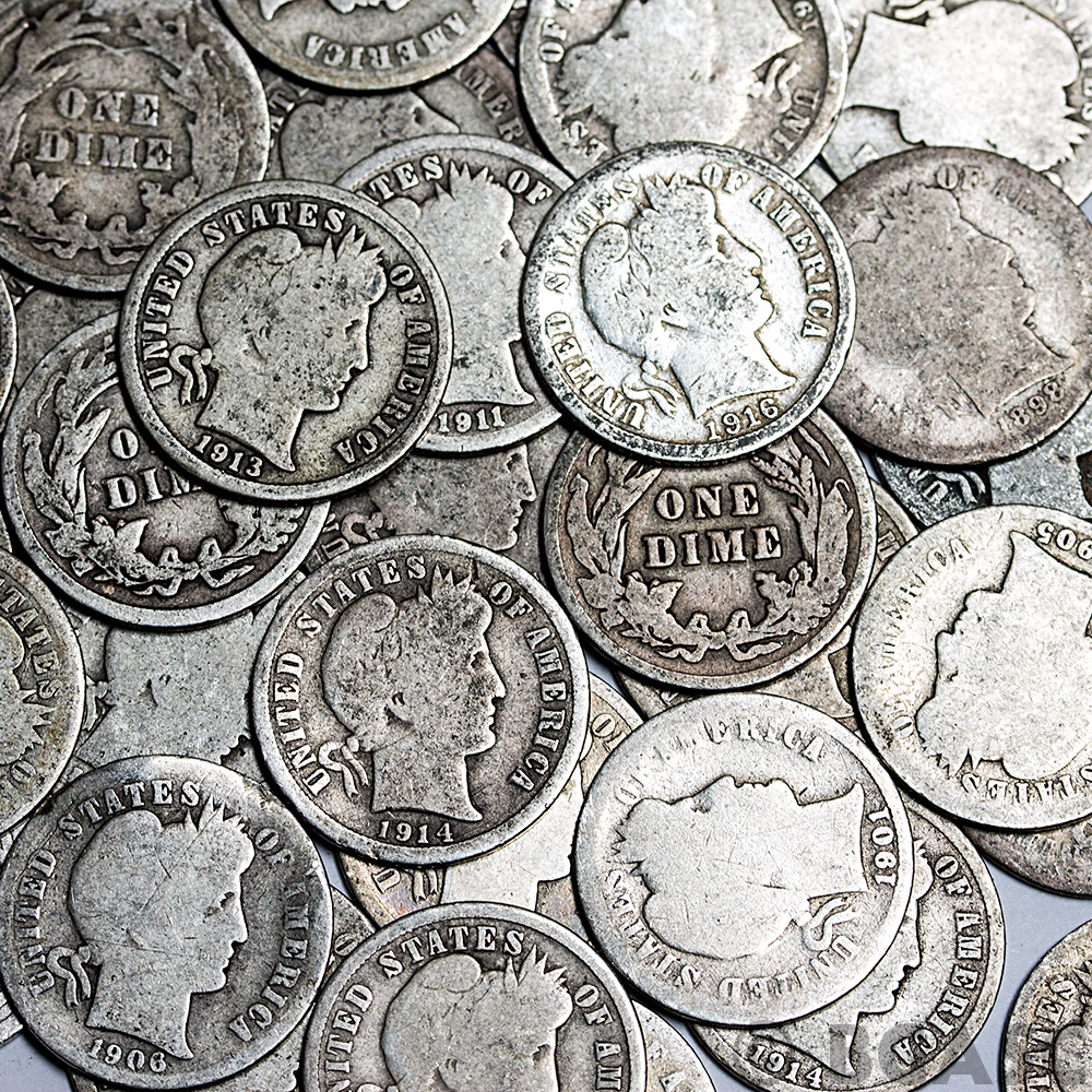Lot of (50) Barber Dimes | Pristine Auction