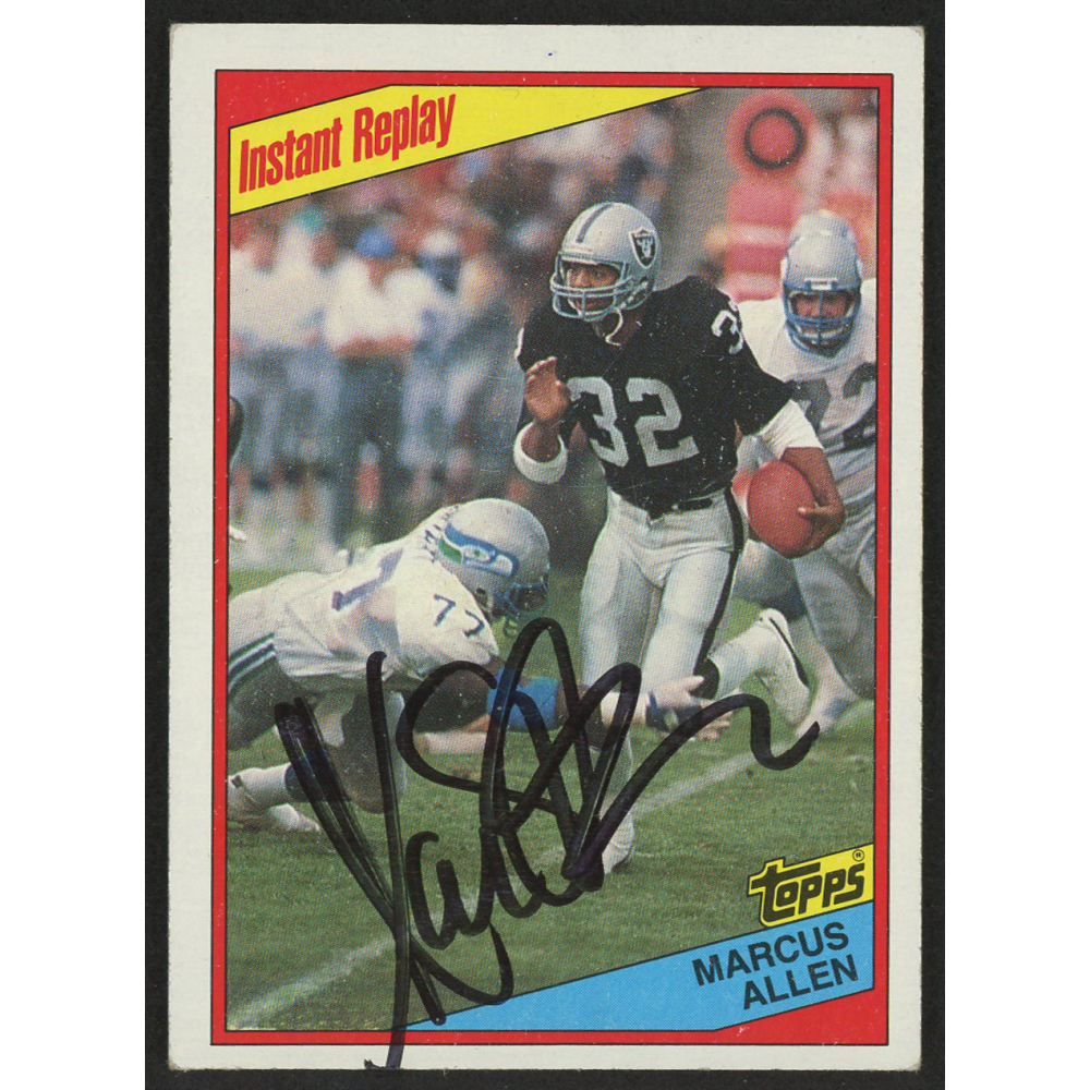 Marcus Allen Signed 1984 Topps #99 Instant Replay Football Card (PSA ...