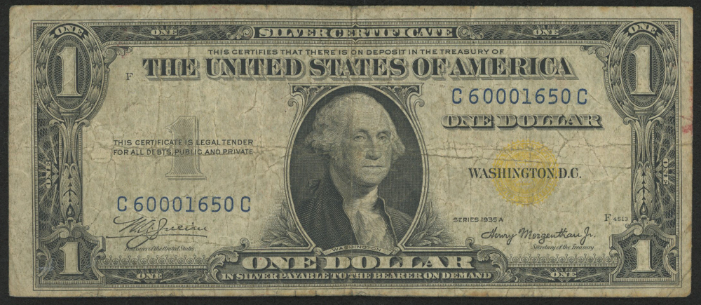 1935-A $1 One Dollars North Africa $1 Gold Seal Silver Certificate Bank ...
