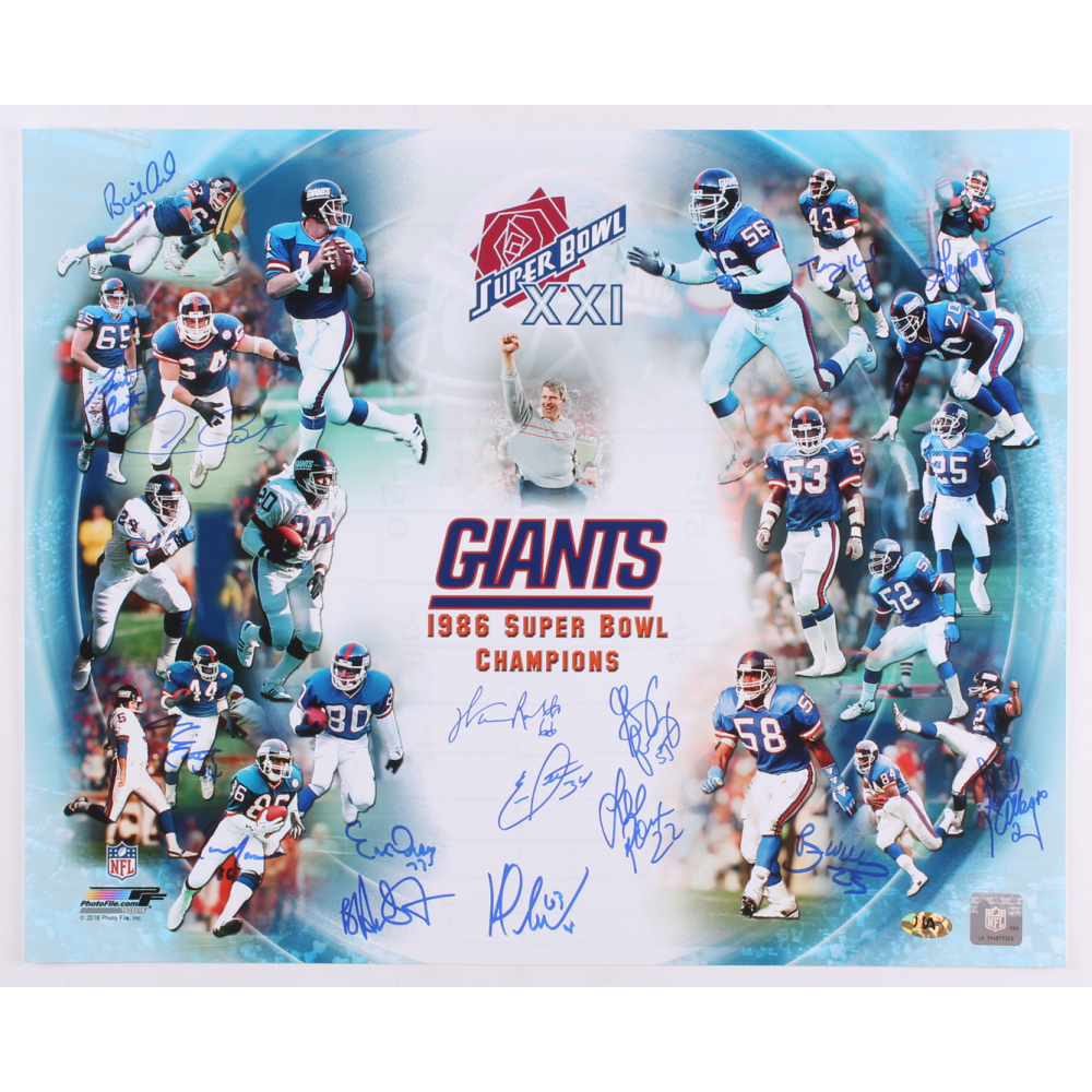 1986 Giants Super Bowl XXI Champions 16x20 Photo Team Signed by (16 ...