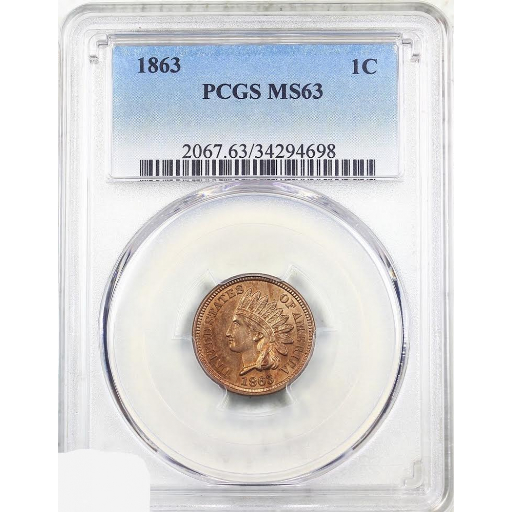 1863 Indian Head Penny (PCGS MS 63) | Pristine Auction