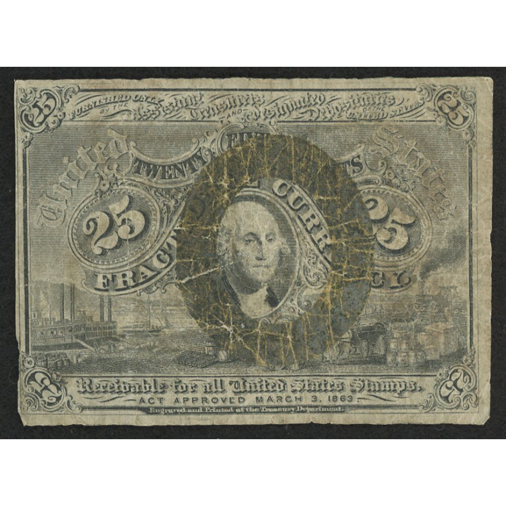 1863 United States 25¢ Twenty-Five Cents Fractional Bank Note ...