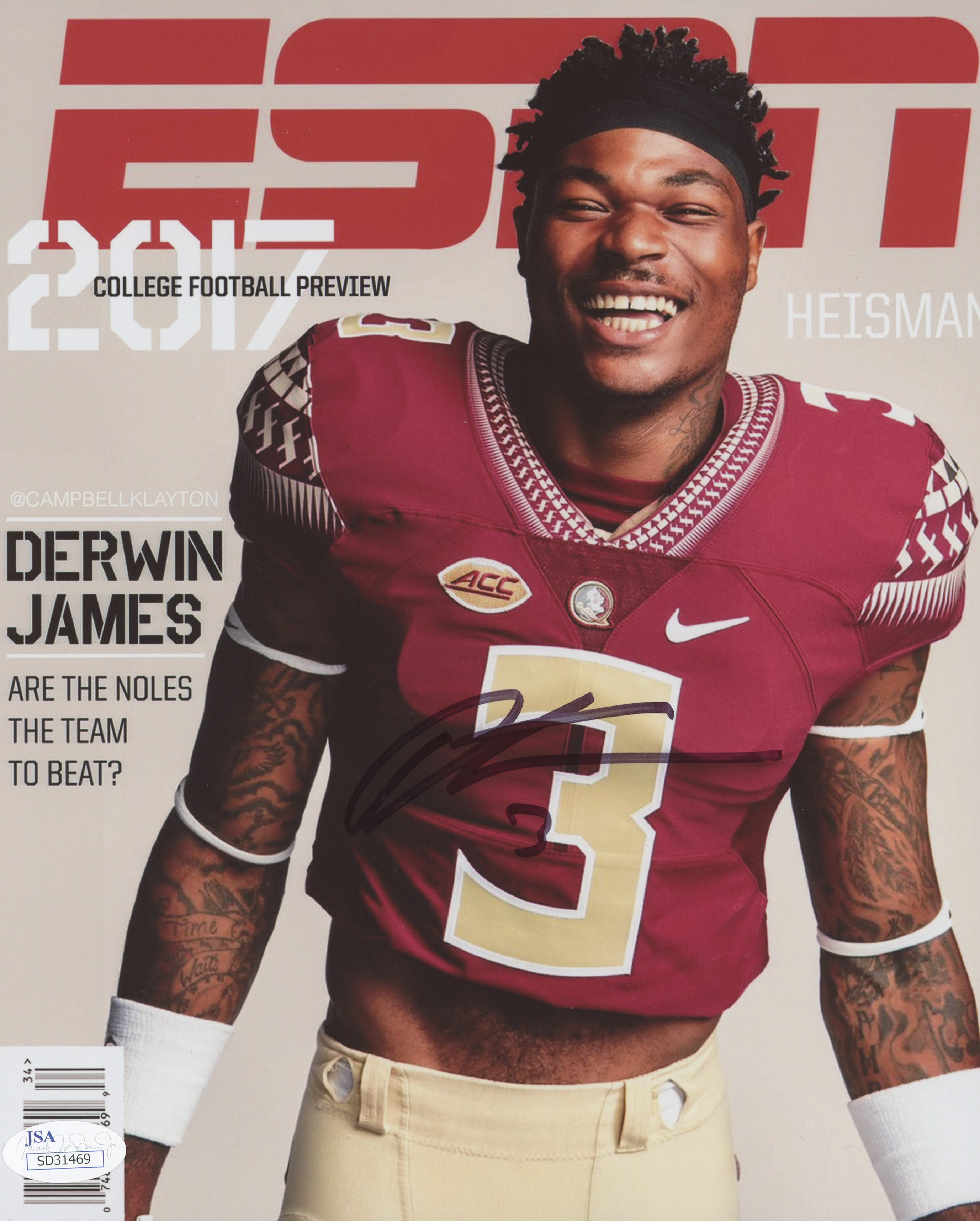 Derwin James Signed Florida State Seminoles 8x10 Photo (JSA COA ...