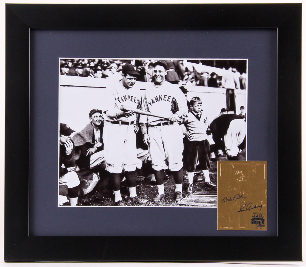 Babe Ruth & Lou Gehrig "Murder's Row" Yankees 13x15 Custom Framed Photo ...