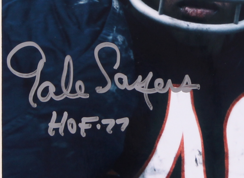 Walter Payton, Dick Butkus & Gale Sayers Signed Bears 18x30 Custom ...