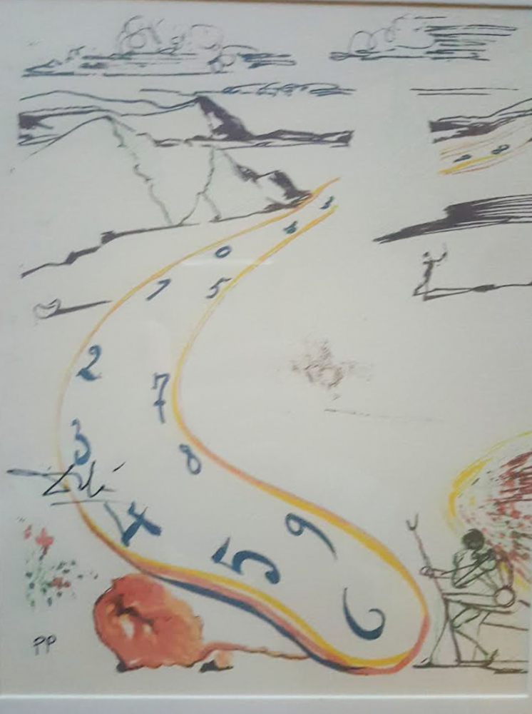 Salvador Dali "Melting Space-Time" 1975 13x16 Custom Framed with Custom ...