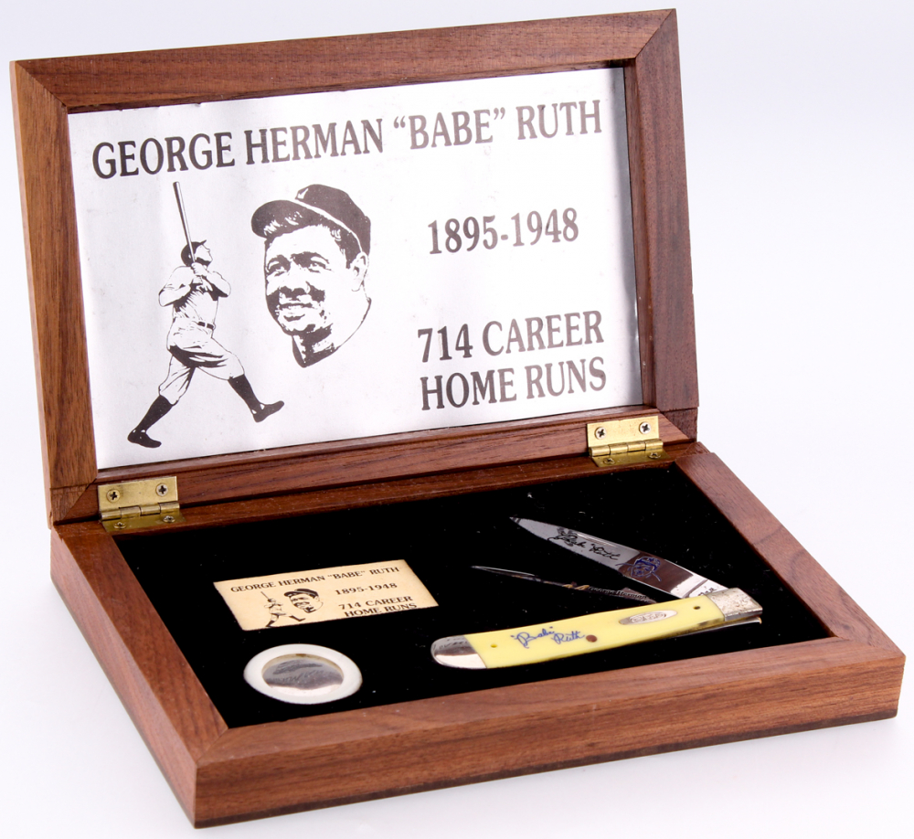 Vintage Babe Ruth "714 Career Home runs" Pocket Knife with Box ...