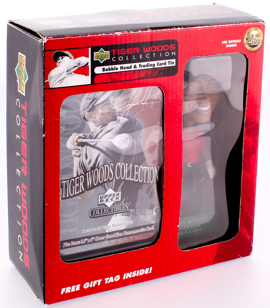 Tiger Woods Upper Deck Collectibles Bobblehead with (25) Cards ...