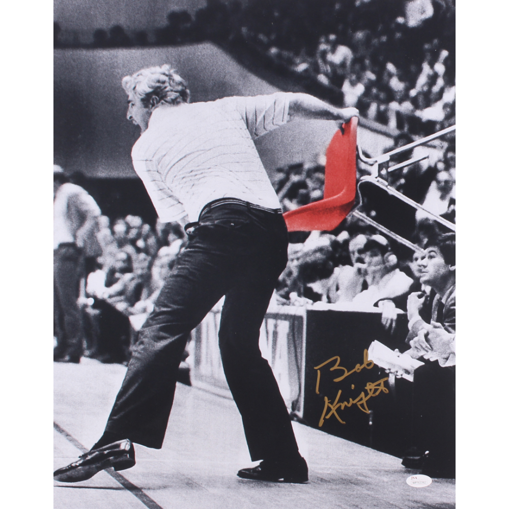 Bobby Knight Signed Indiana Hoosiers "Throwing Chair" 16x20 Photo (JSA ...