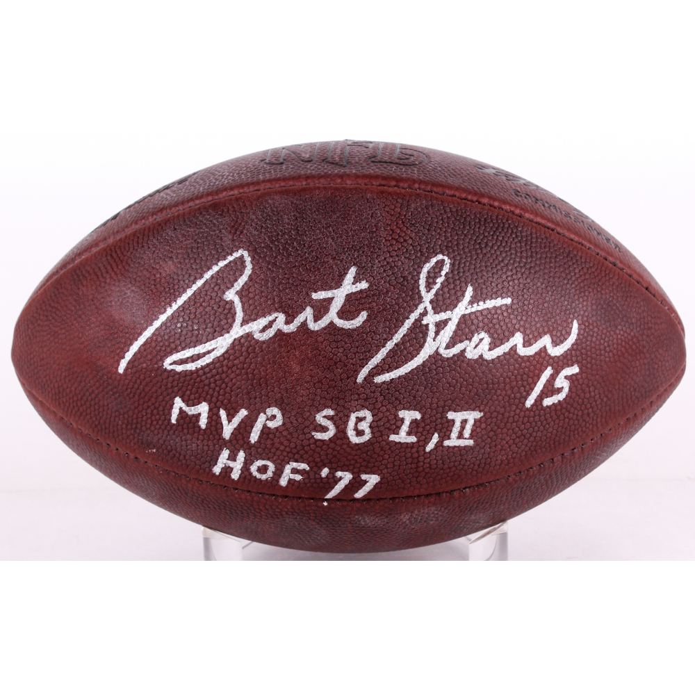 Bart Starr Signed Official NFL Game Ball Inscribed "MVP SB I, II ...