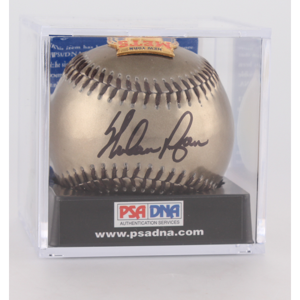 Nolan Ryan Signed Mets Logo Baseball with Display Case (PSA COA - Autograph Graded 10 ...