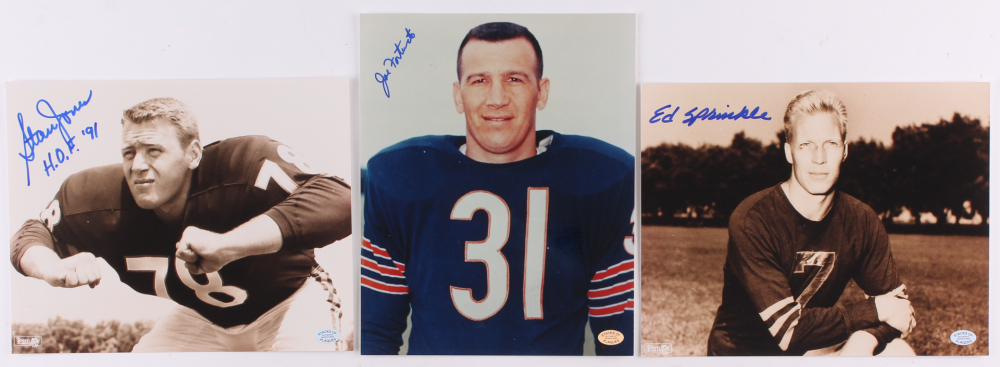 Lot of (3) Bears 8x10 Signed Photos with Ed Sprinkle, Joe Fortunato ...