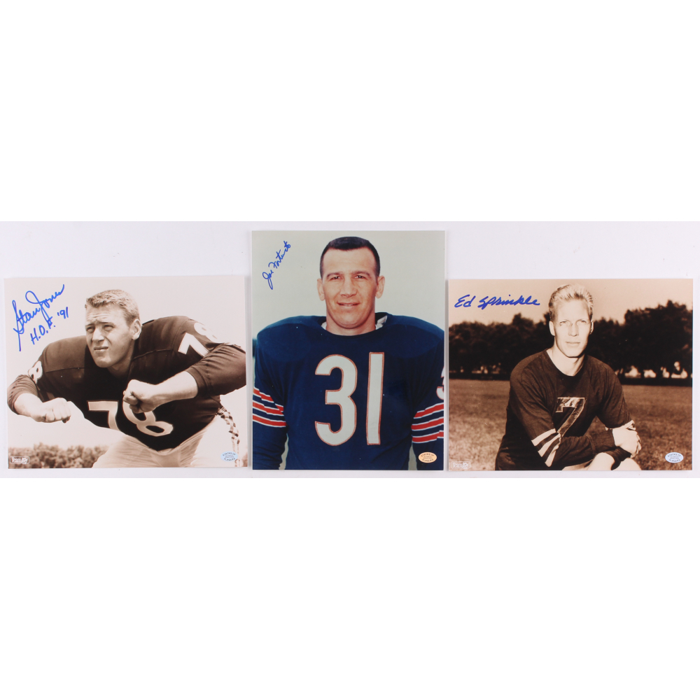 Lot of (3) Bears 8x10 Signed Photos with Ed Sprinkle, Joe Fortunato ...