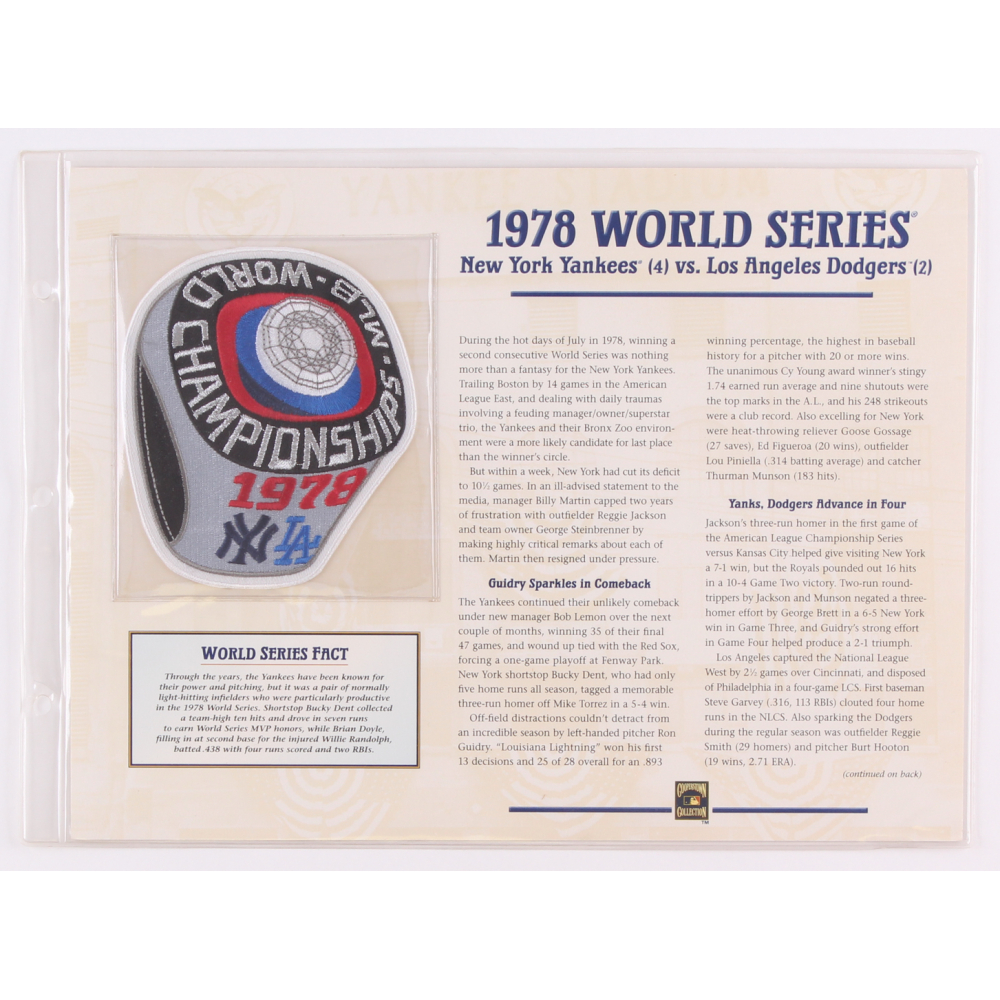 Official Cooperstown Collection 1978 Yankees vs. Dodgers World Series ...