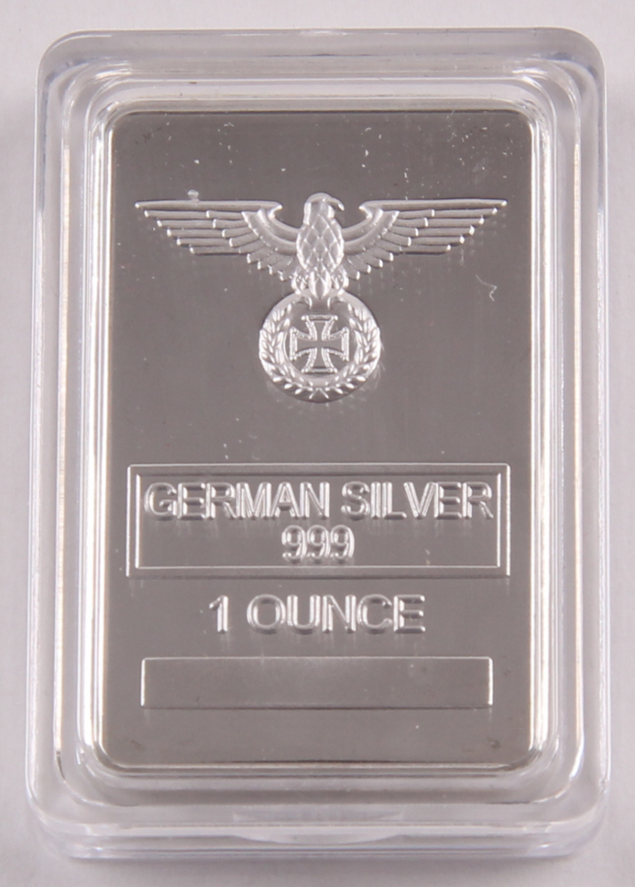 1 Troy Ounce .999 German Reichsadler Silver Bullion Bar | Pristine Auction
