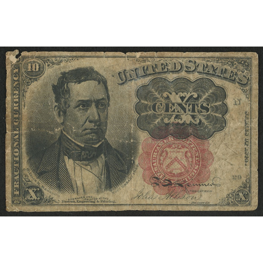 1874 United States 10¢ Ten Cents Fractional Bank Note | Pristine Auction
