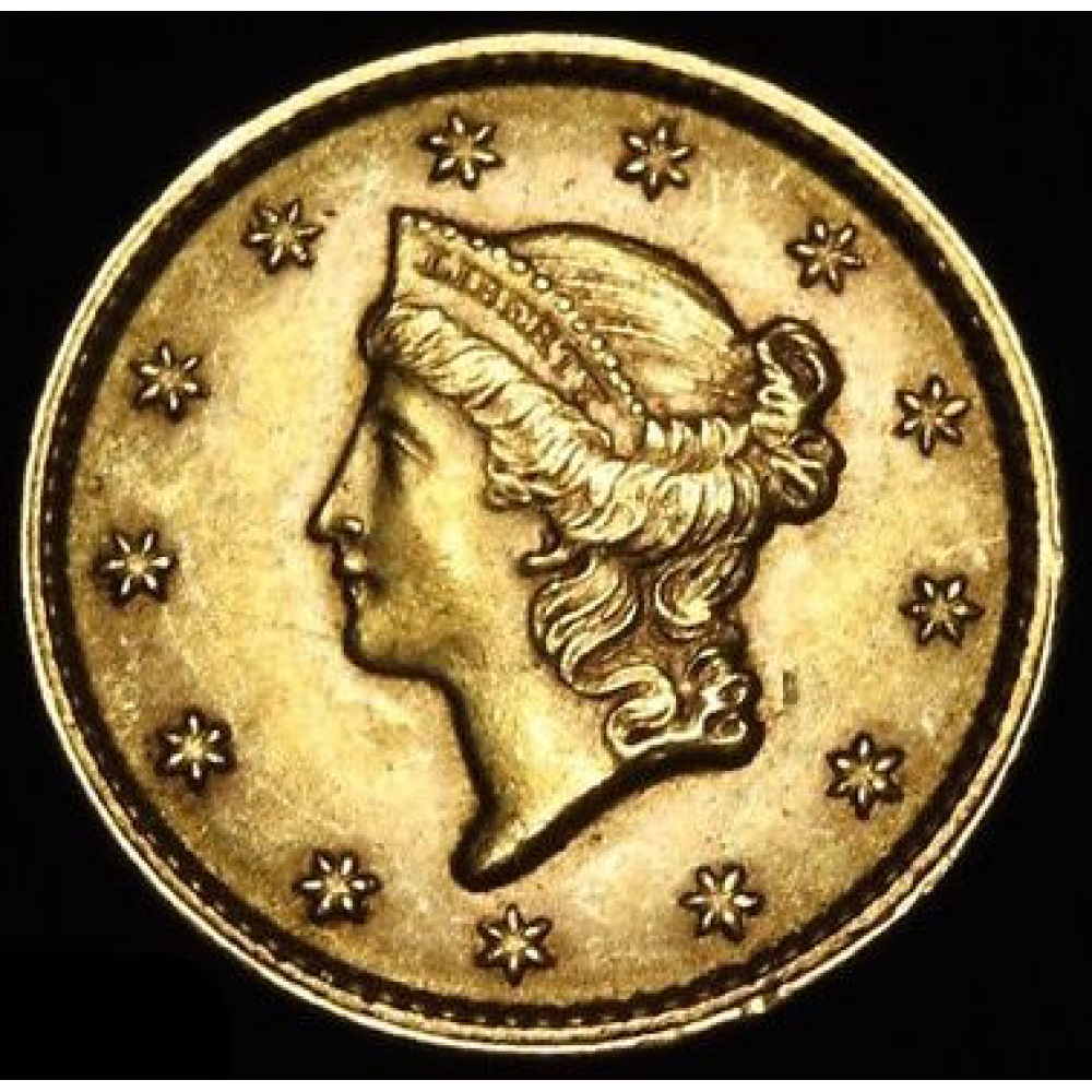 1853 $1 One Dollar Liberty Head Gold Coin - Type 1 | Pristine Auction