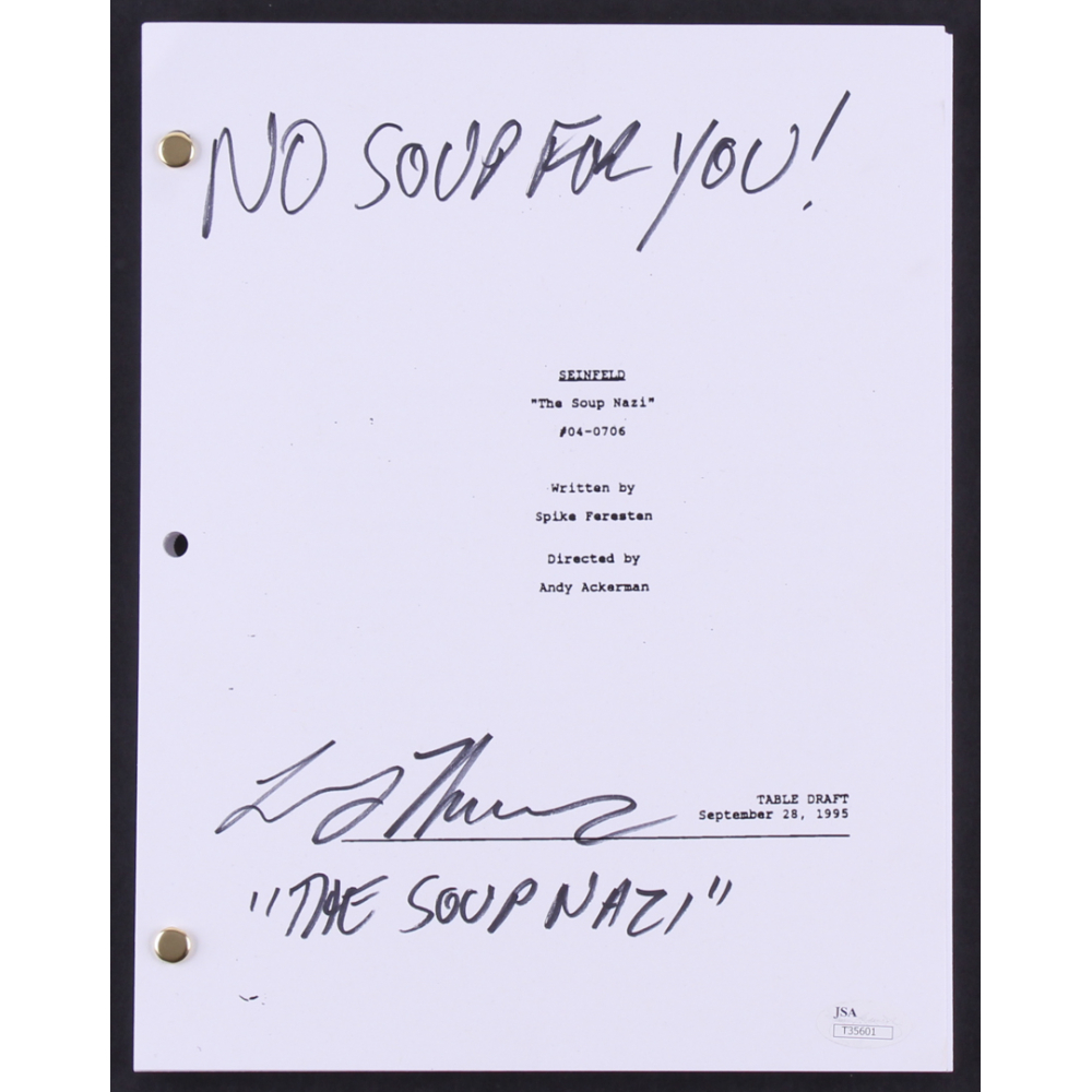 Larry Thomas Signed "Seinfeld: The Soup Nazi" Full Episode Script ...
