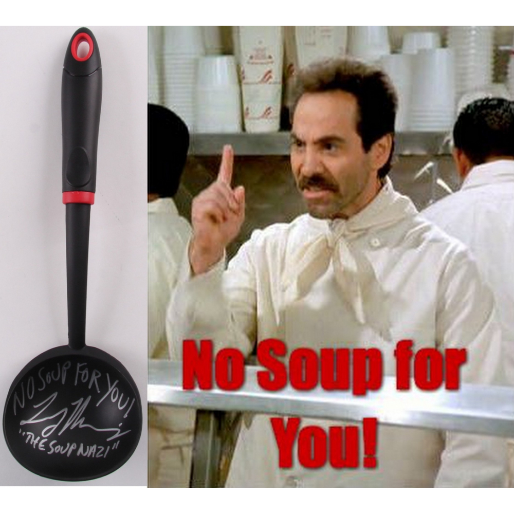 Larry Thomas Signed Ladle Inscribed "No Soup For You!" & "The Soup Nazi ...