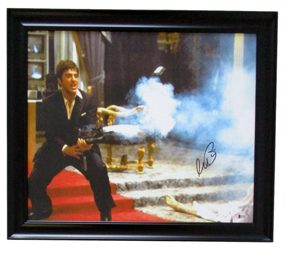 Al Pacino Signed "Scarface" 20x25 Custom Framed Canvas Display (Beckett ...