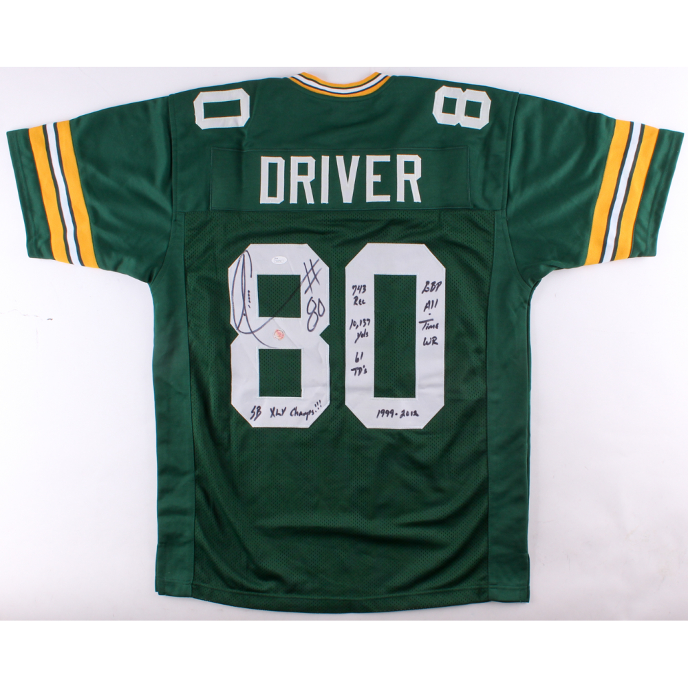 Donald Driver Signed Packers Jersey with (6) Inscriptions (JSA COA ...