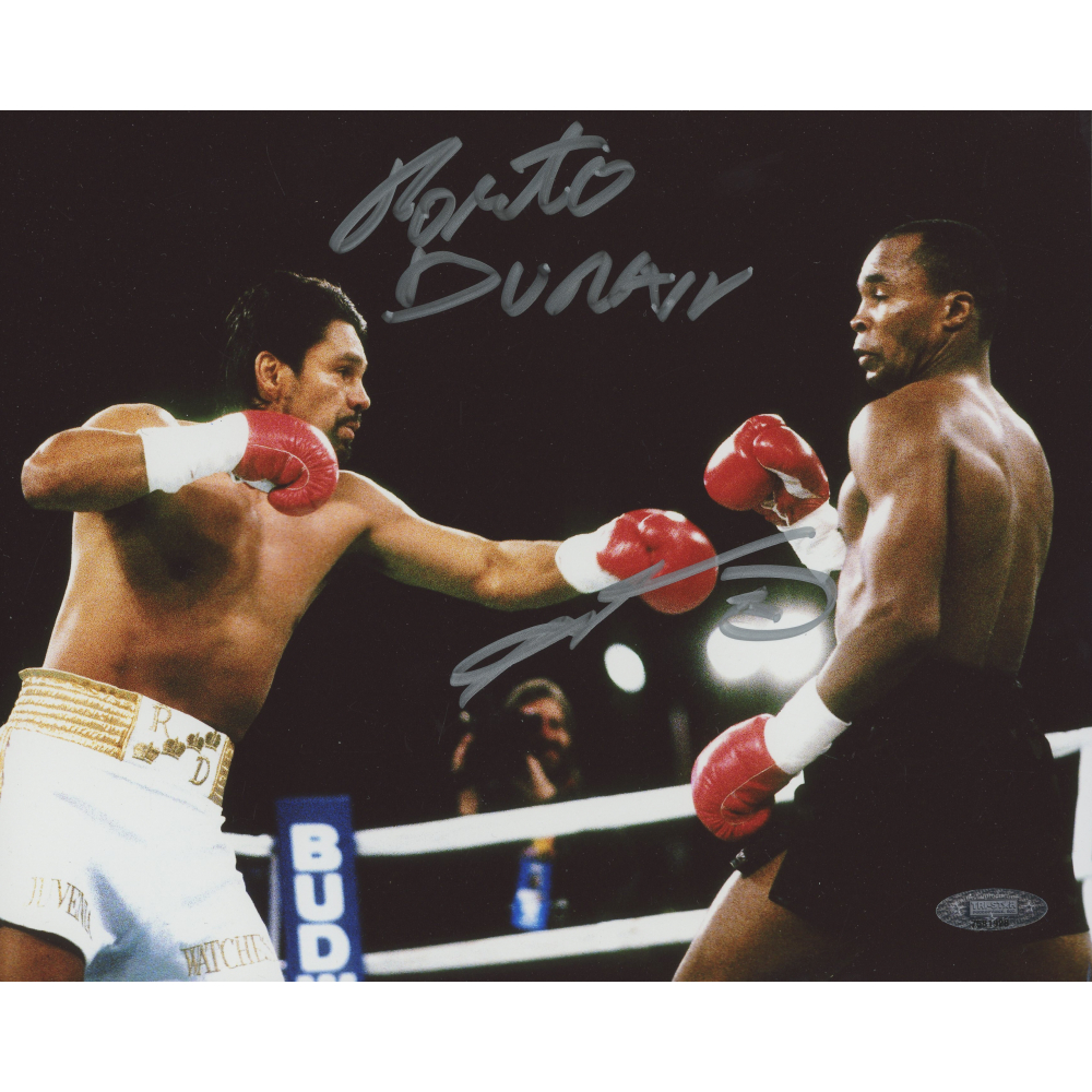 Sugar Ray Leonard & Roberto Duran Signed 8x10 Photo (TriStar Hologram ...