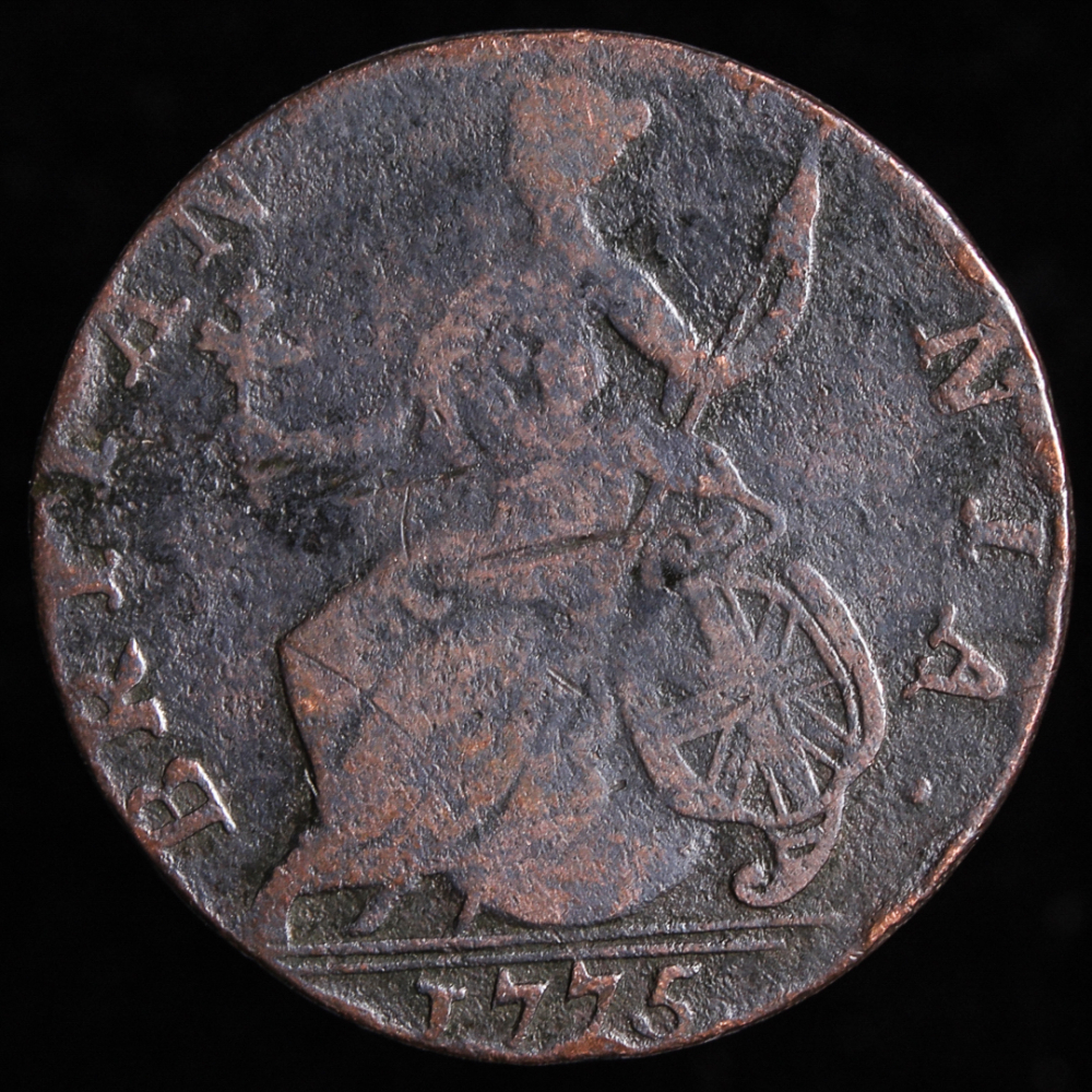 1775 GEORGIVS III REX. Colonial Half-Penny | Pristine Auction