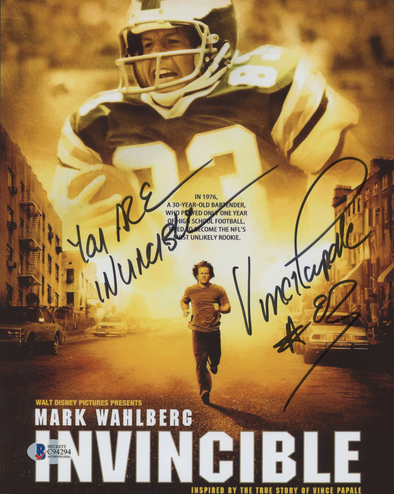 Vincent Papale Signed "Invincible" 8x10 Photo Inscribed "You Are ...