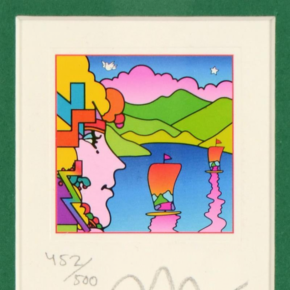 Peter Max Signed "Geometric Profile And Sailboats" Limited Edition ...