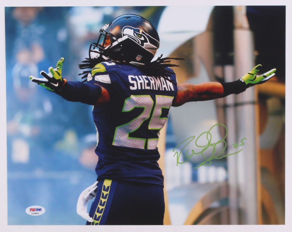 Richard Sherman Signed Seahawks 11x14 Photo (PSA COA) | Pristine Auction