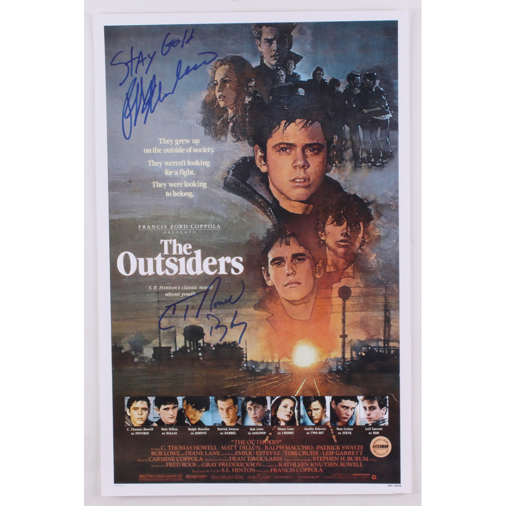 Ralph Macchio & C. Thomas Howell Signed "The Outsiders" 11x17 Photo ...