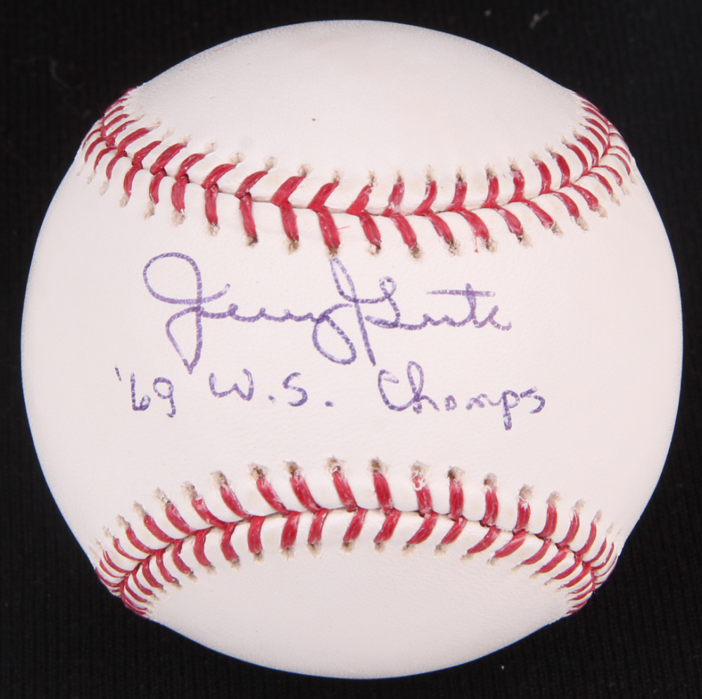 Jerry Grote Signed OML Baseball Inscribed "69 W.S. Champs" (PSA COA ...