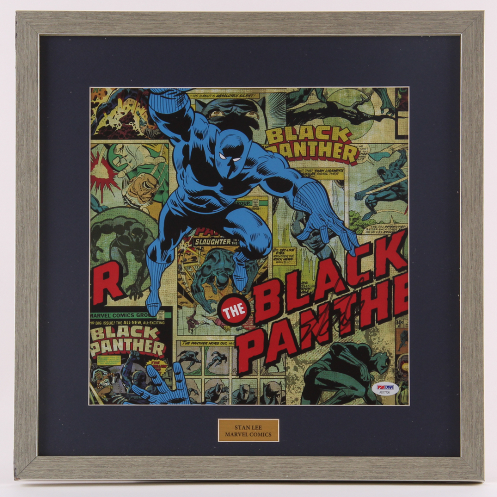 Stan Lee Signed "Black Panther" 17.25x17.25 Custom Framed Print (PSA ...
