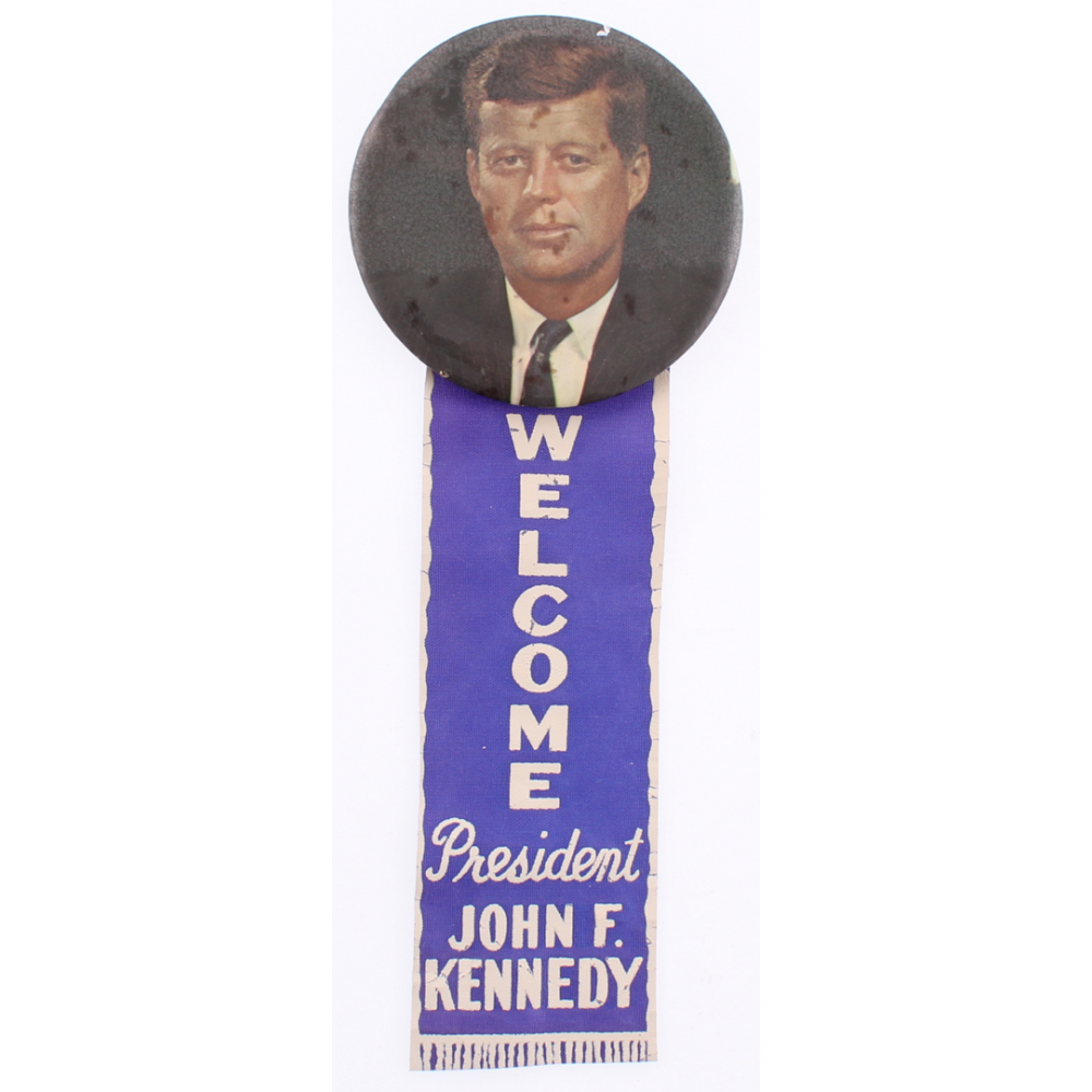 Vintage John F. Kennedy "Welcome President John F. Kennedy" Pin ...