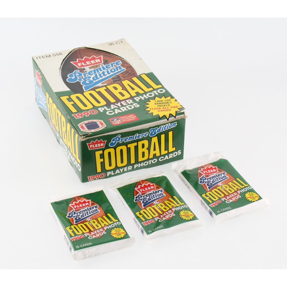 1990 Fleer Football Wax Box with (36) Packs | Pristine Auction