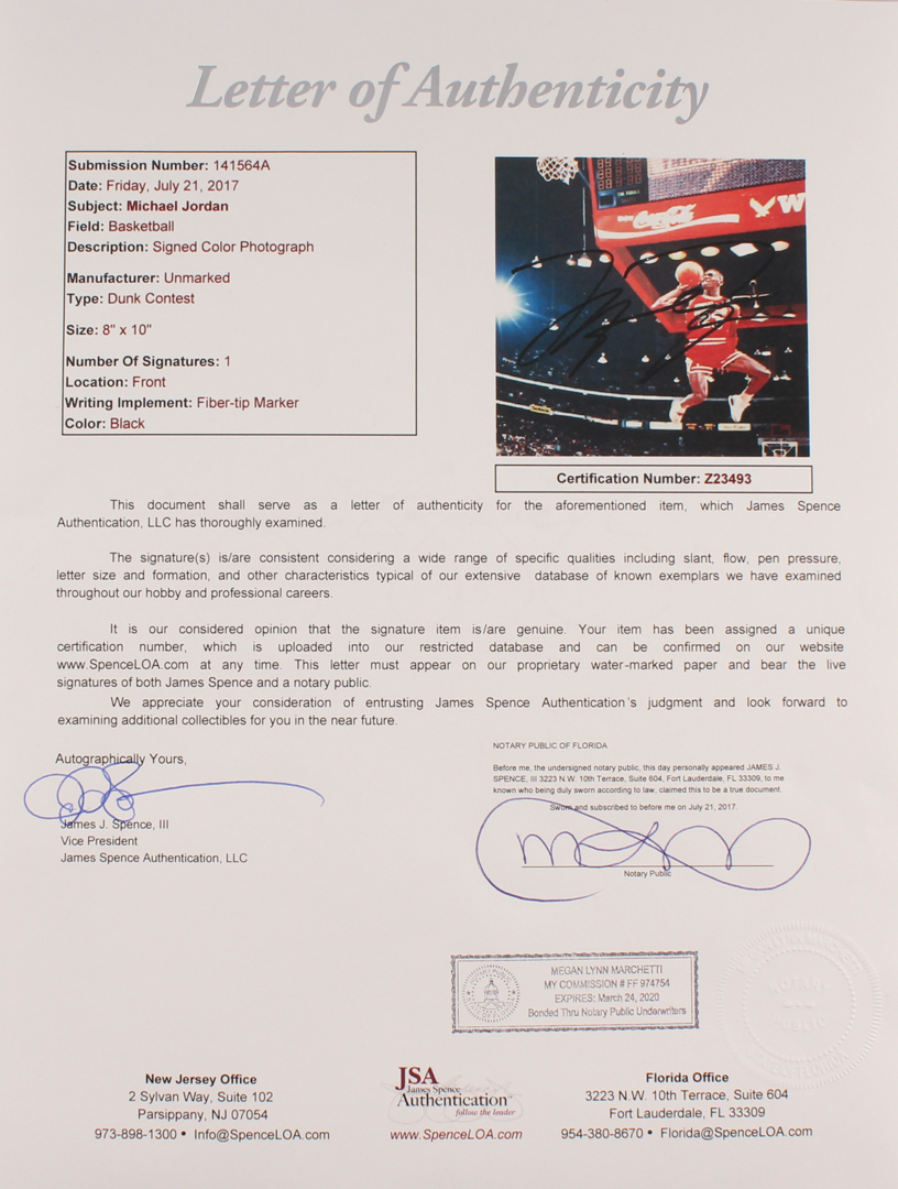 Michael Jordan Signed Bulls "1988 Gatorade Slam" 8x10 Photo (JSA LOA) (Imperfect) | Pristine Auction